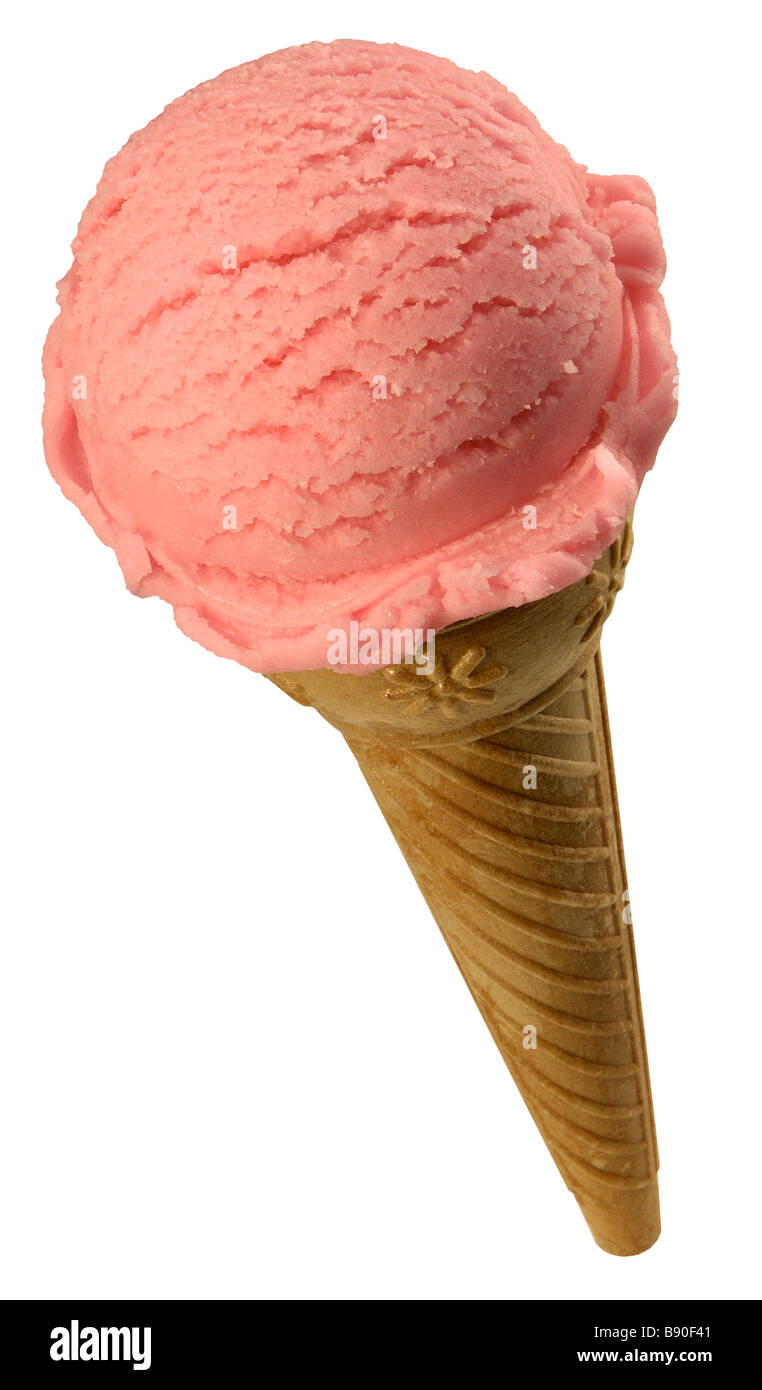 Strawberry ice cream cone Stock Photo - Alamy