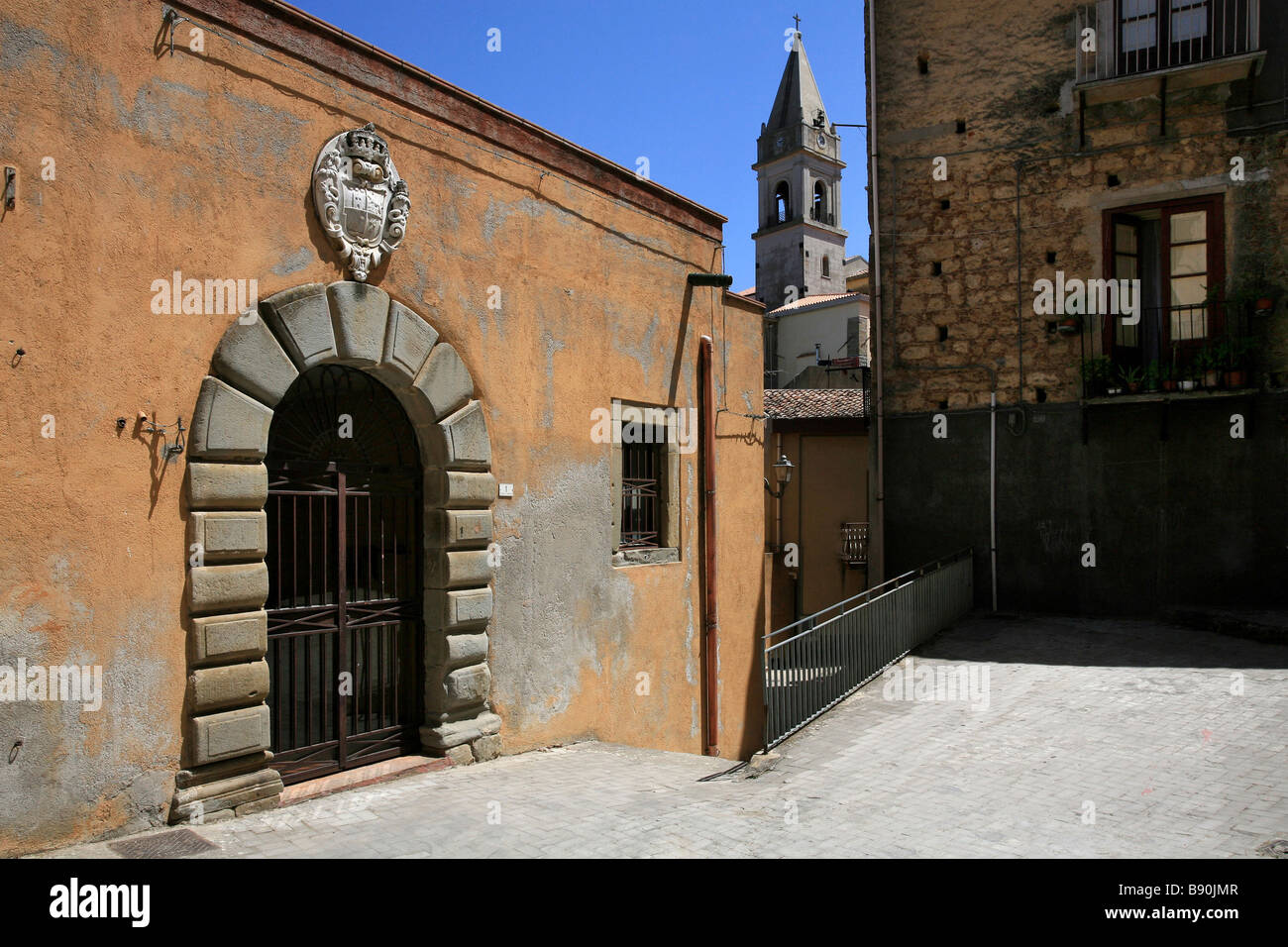 Bell tower, Naso, Sicily, Italy Stock Photo - Alamy
