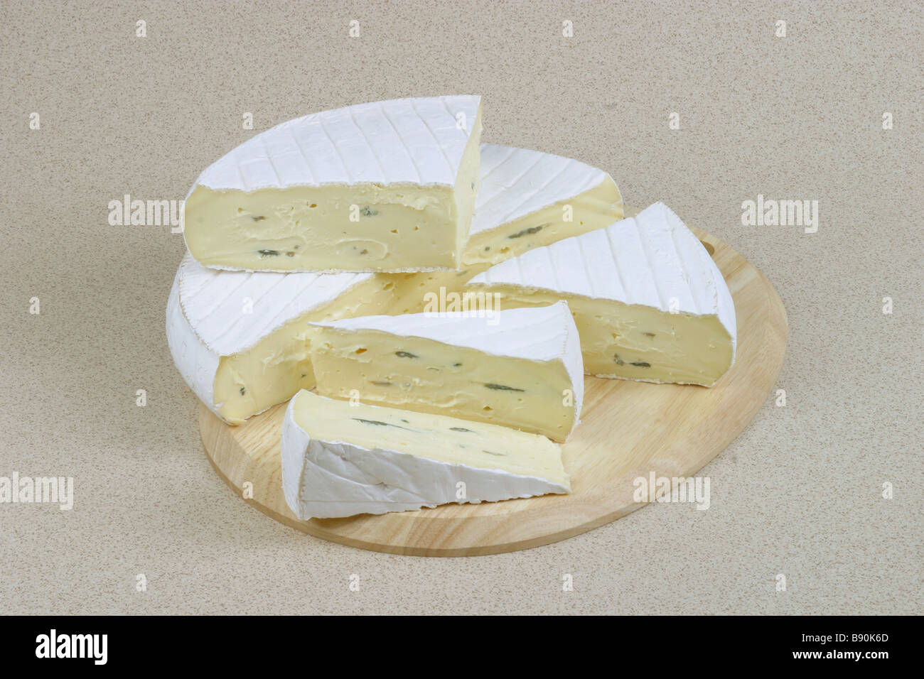 Blue Brie on cheeseboard Stock Photo - Alamy