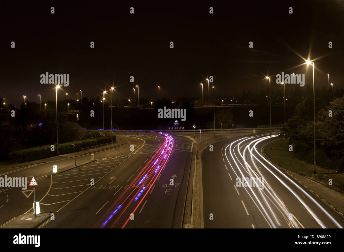 Car lights night road headlights beams hi-res stock photography and ...