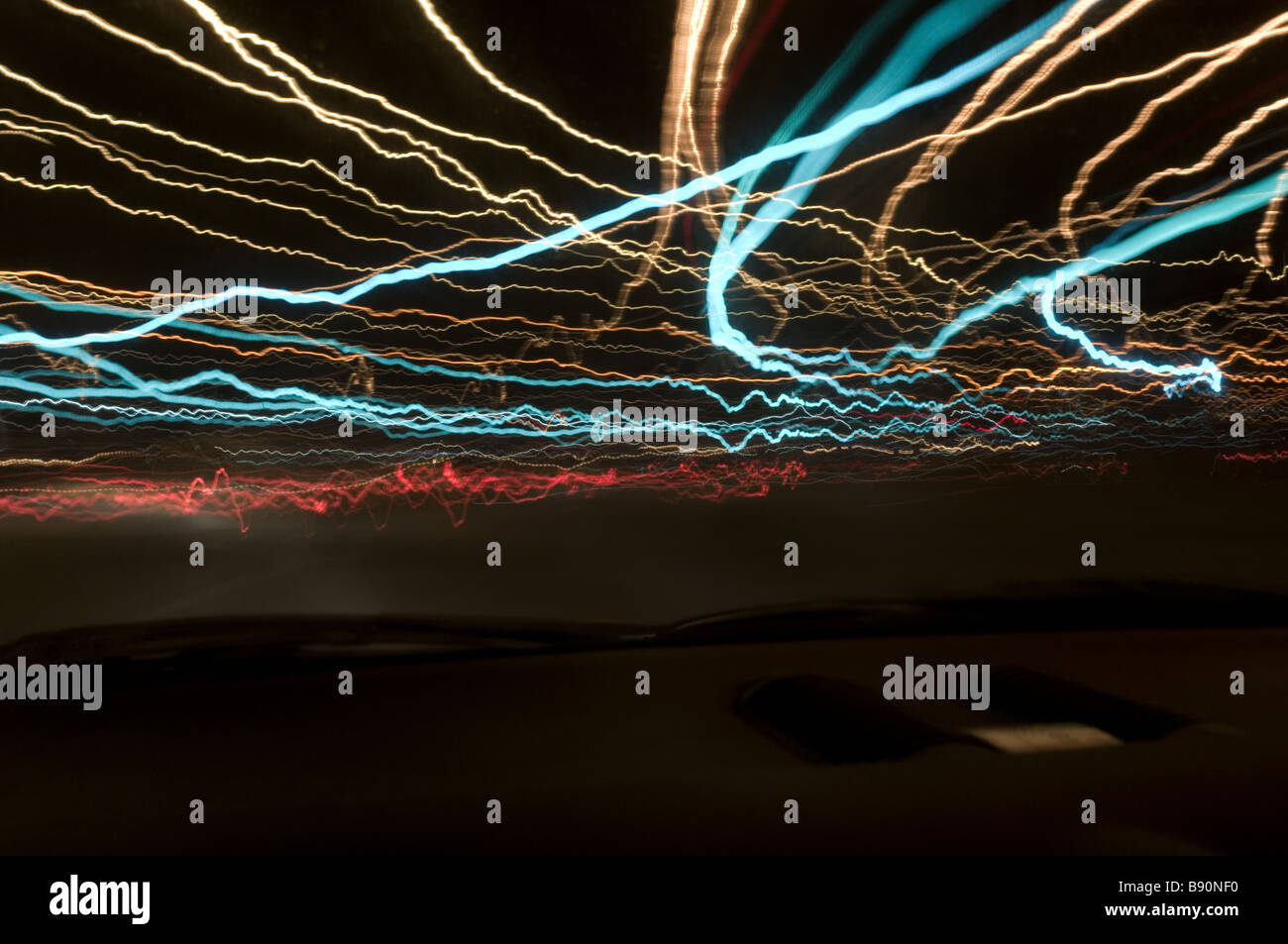 Long Exposure Night Time Car Light Traces Stock Photo - Alamy