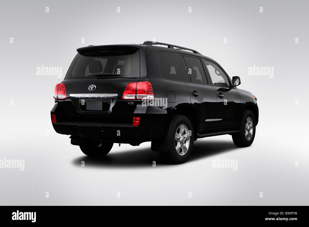 2009 Toyota Land Cruiser in Black - Rear angle view Stock Photo - Alamy