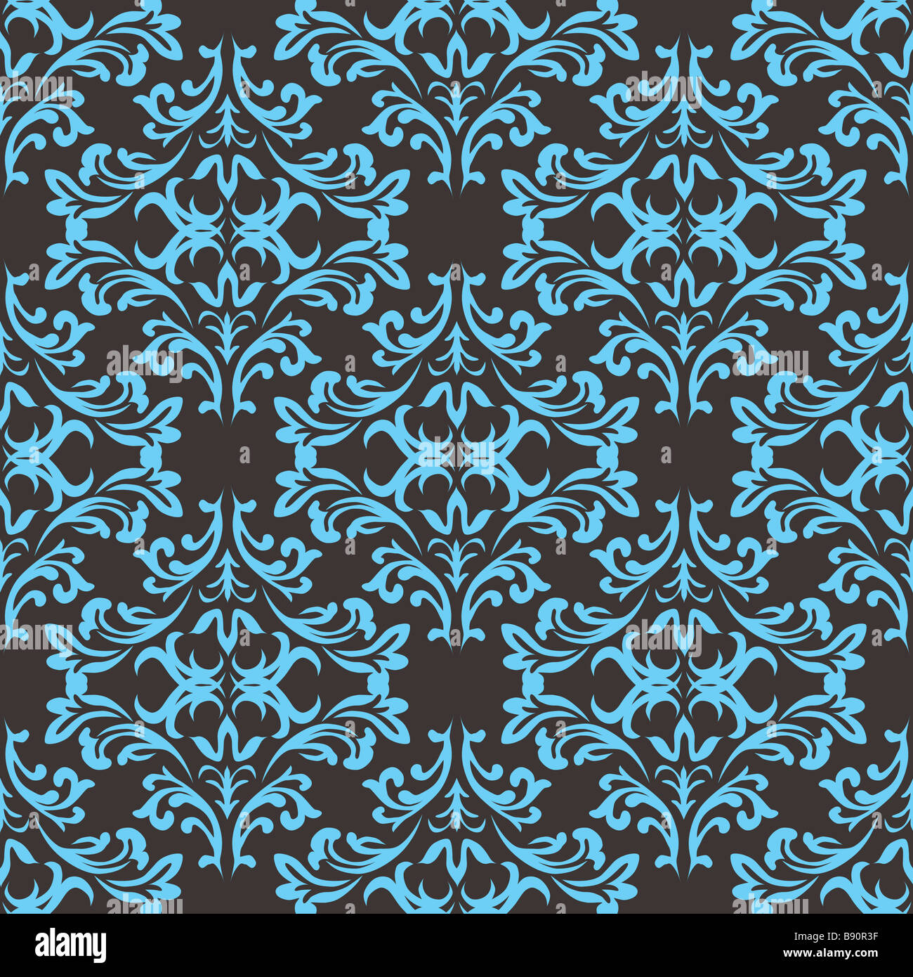 Blue and grey seamless repeating design with a floral theme Stock Photo ...