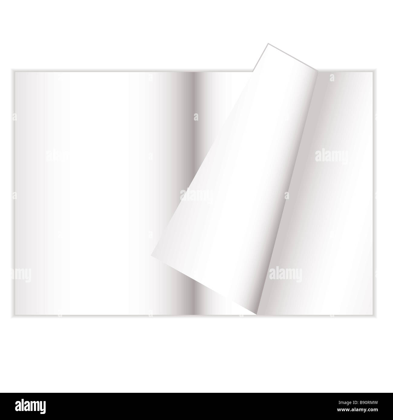 Magazine with white blank pages and a page curled over Stock Photo - Alamy