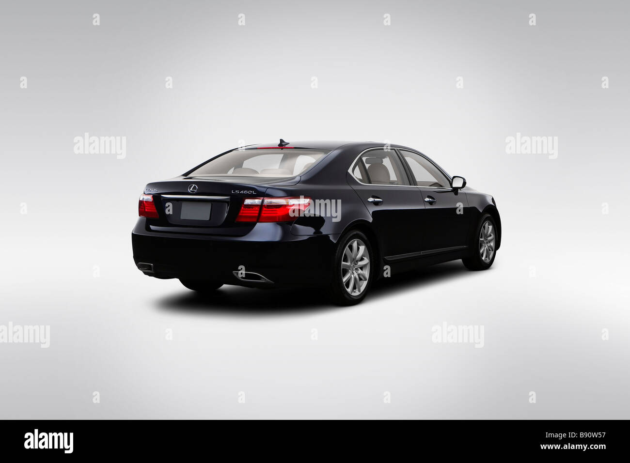 2009 Lexus LS LS460L in Black - Rear angle view Stock Photo - Alamy