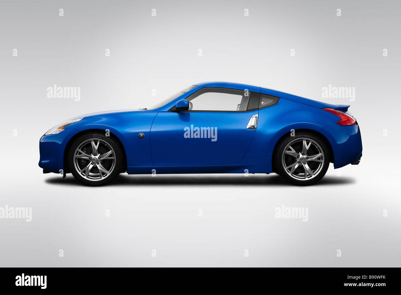 2009 Nissan 370Z SPORT 6MT in Blue - Drivers Side Profile Stock Photo ...