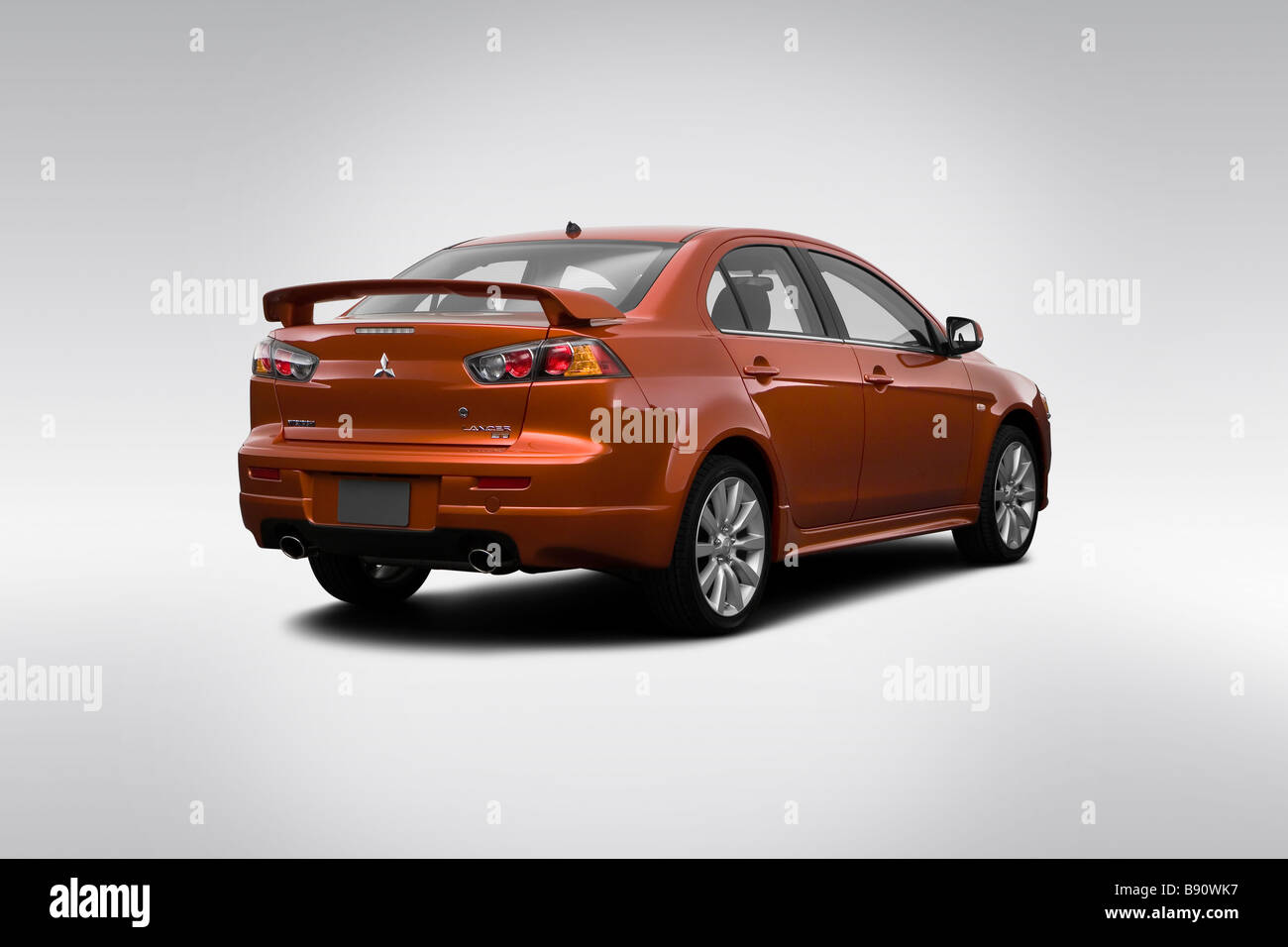 2009 Mitsubishi Lancer RALLIART in Orange - Rear angle view Stock Photo ...