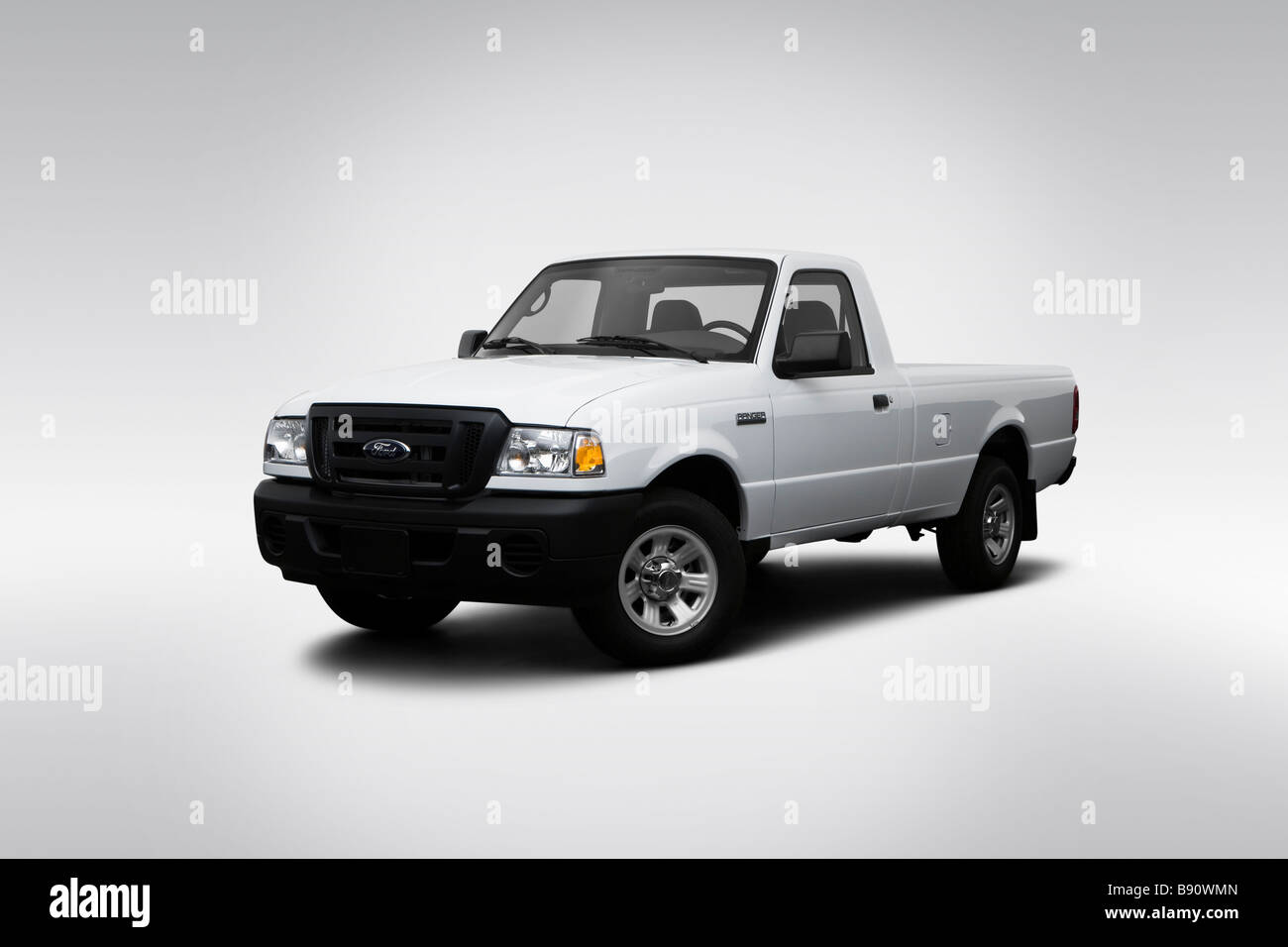 2009 Ford Ranger XL in White - Front angle view Stock Photo - Alamy