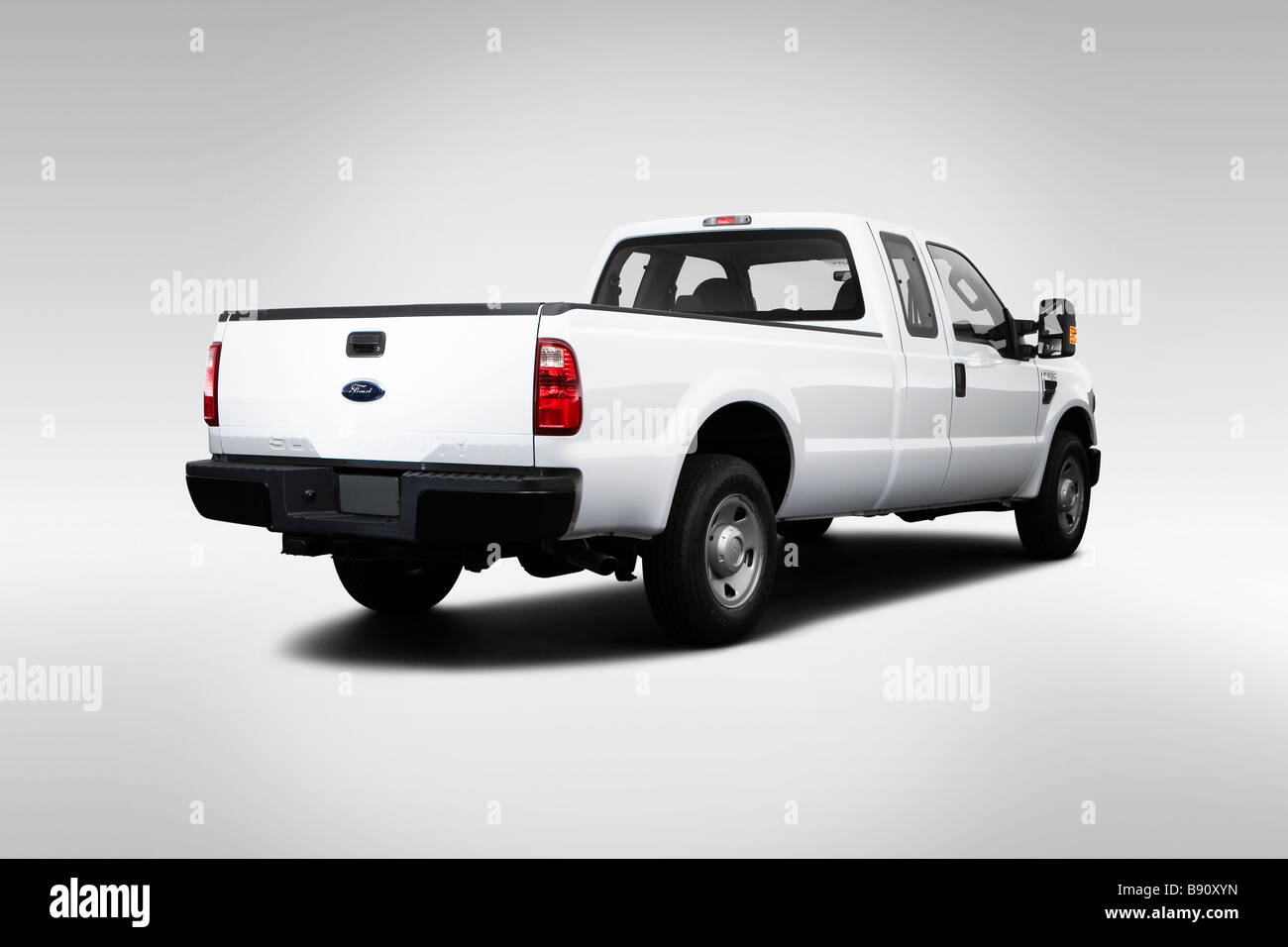 2009 Ford F-250 SD XL in White - Rear angle view Stock Photo - Alamy