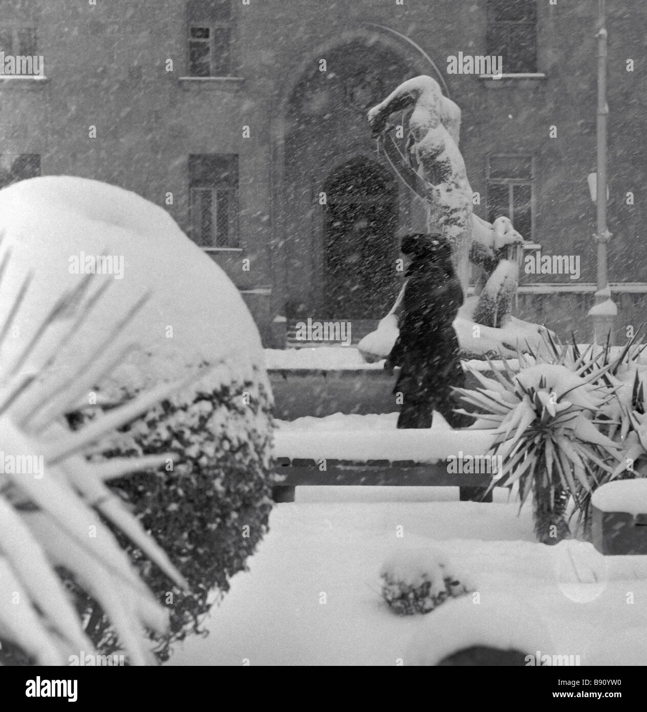 Snow bound streets in Baku Stock Photo - Alamy