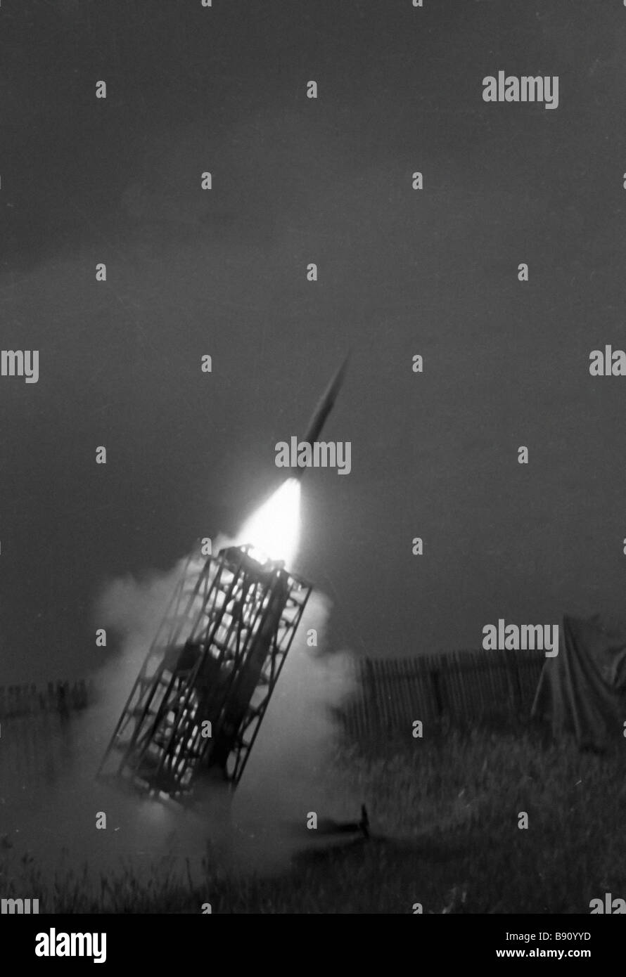 A rocket being launched to dispel the clouds during investigations by ...