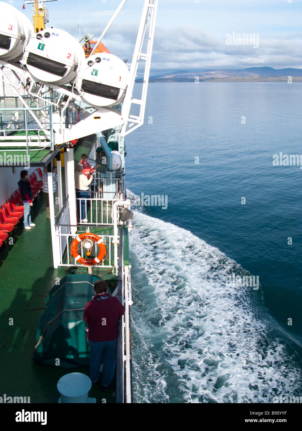 Life saving equipment board oban to mull car ferry scotland hi-res ...