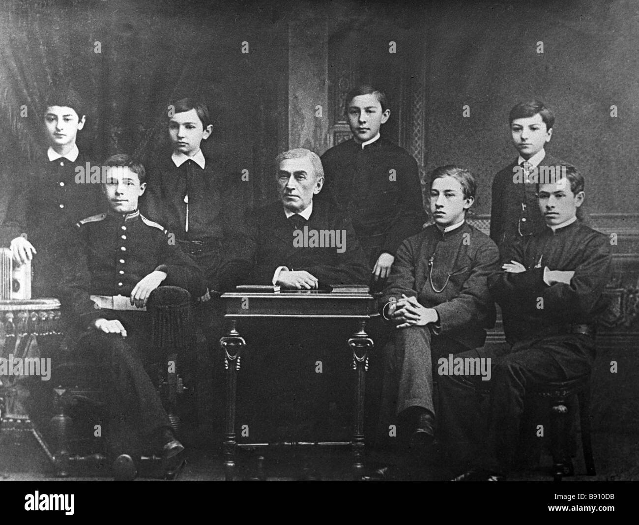 Alexander Skryabin second from left and Sergei Rakhmaninov fourth from ...