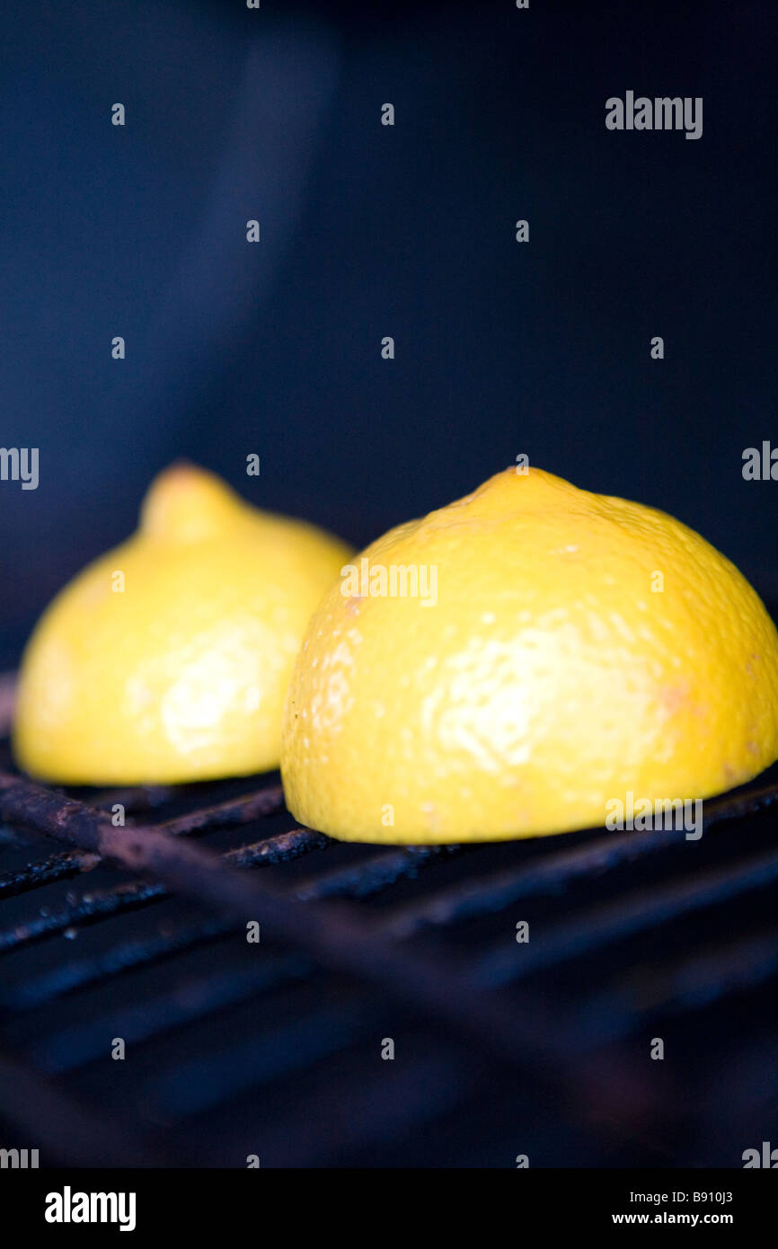 Two lemon halves on the grill Sweden Stock Photo - Alamy