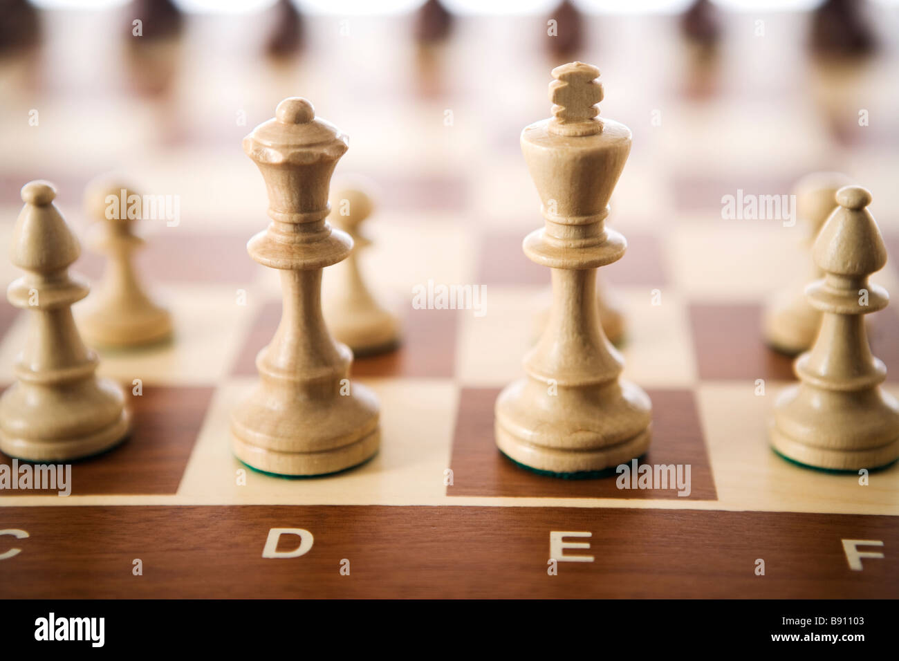 Chessboard and chessmen Stock Photo - Alamy