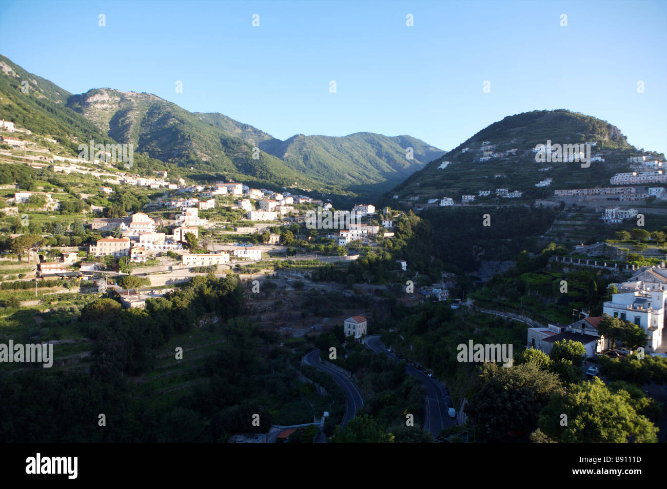 The view from the swimming pool area of the Hotel Caruso in Ravello on ...