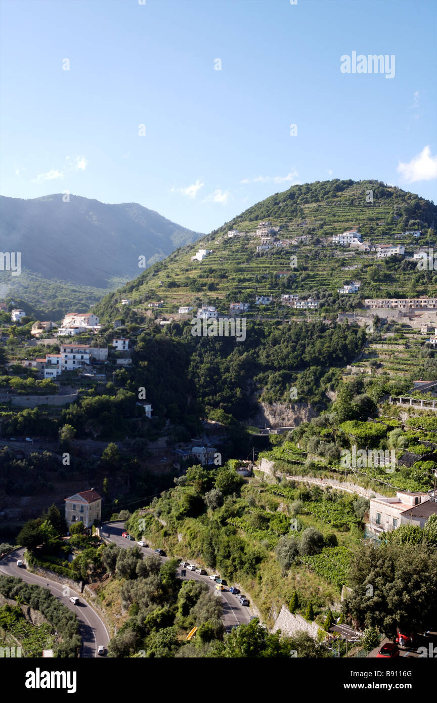 The view from the swimming pool area of the Hotel Caruso in Ravello on ...