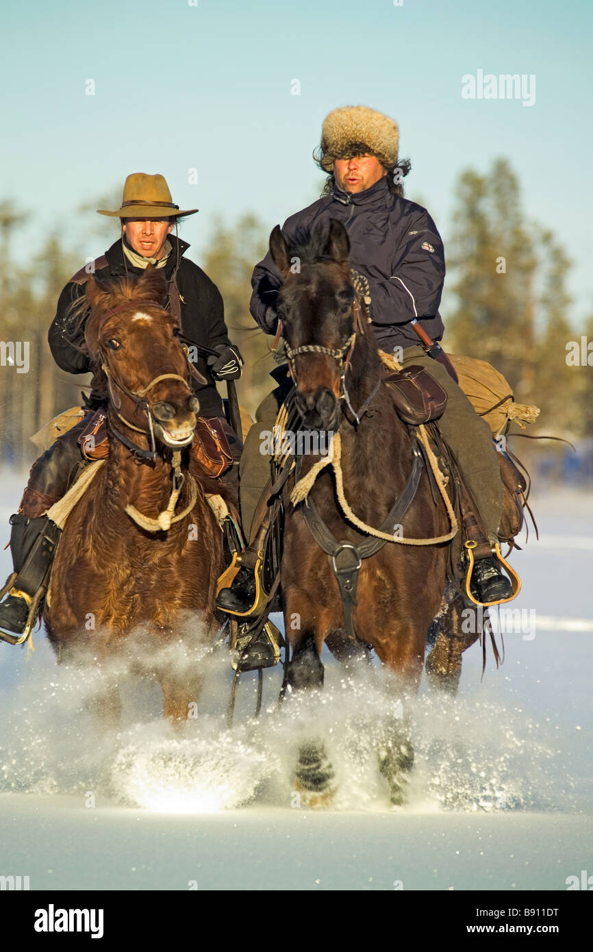 Horseback riding in the snow Sweden Stock Photo - Alamy