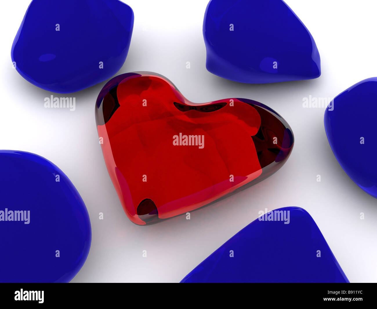 red stone heart 3d Stock Photo - Alamy