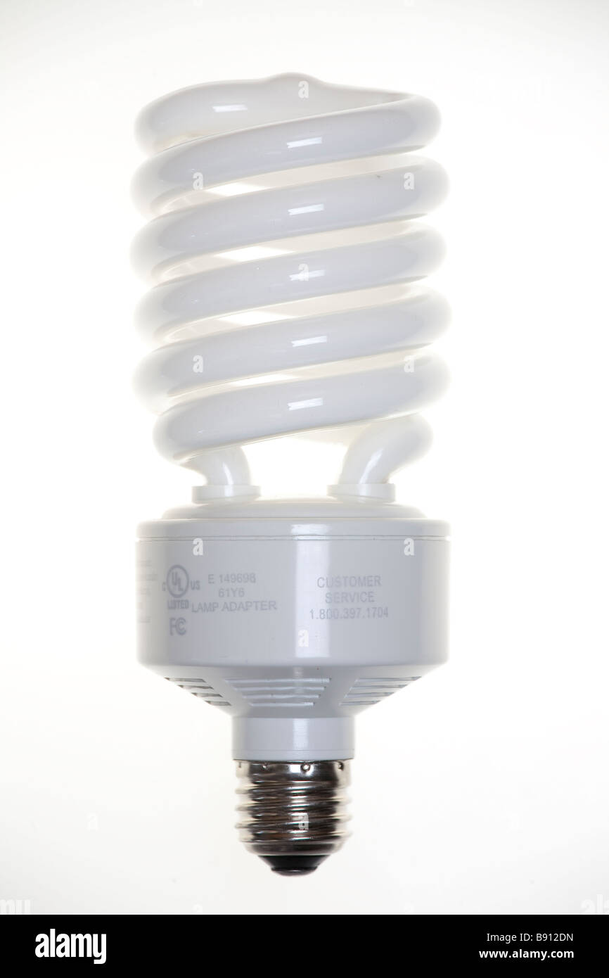 Spiral fluorescent light bulb Stock Photo - Alamy