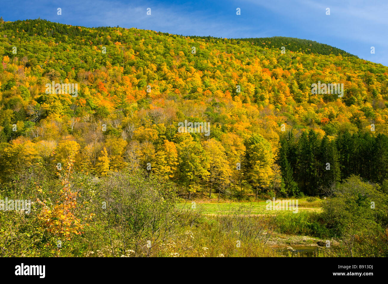 The hillsides of rural Vermont ablaze with fall foliage color Stock ...