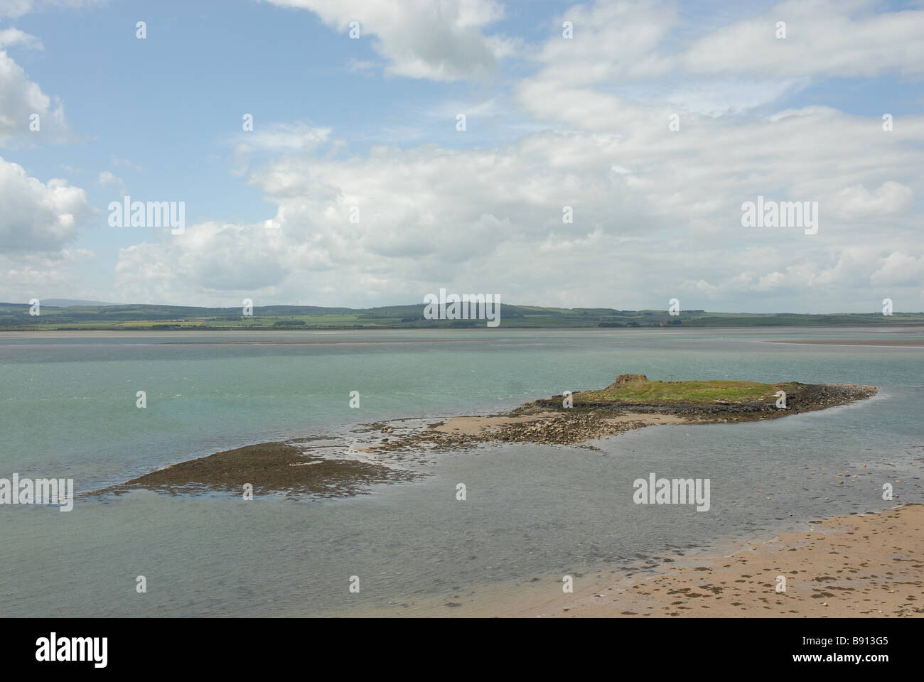 St Cuthbert's Island near Lindisfarne Priory, Northumbria Stock Photo ...