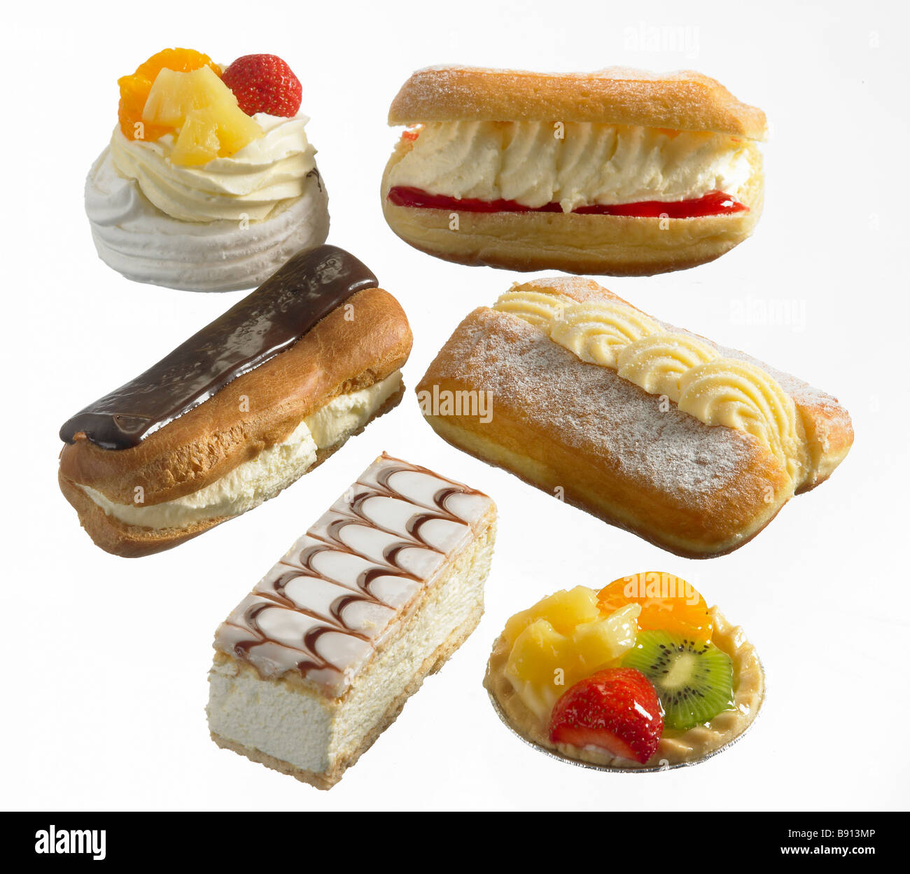 selection of fresh cream cakes Stock Photo - Alamy