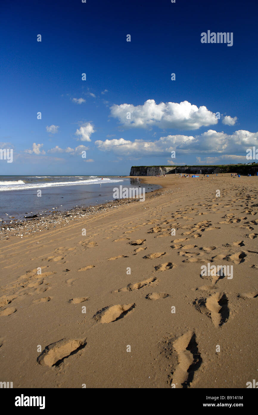 Joss Bay footprints in the sand Margate Kent Stock Photo - Alamy