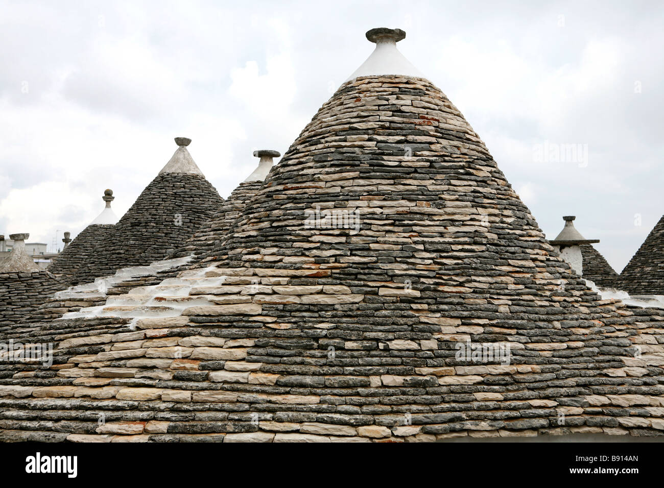 Trulli roof tops in Alberobello, Bari, Apulia, Southern Italy Stock ...