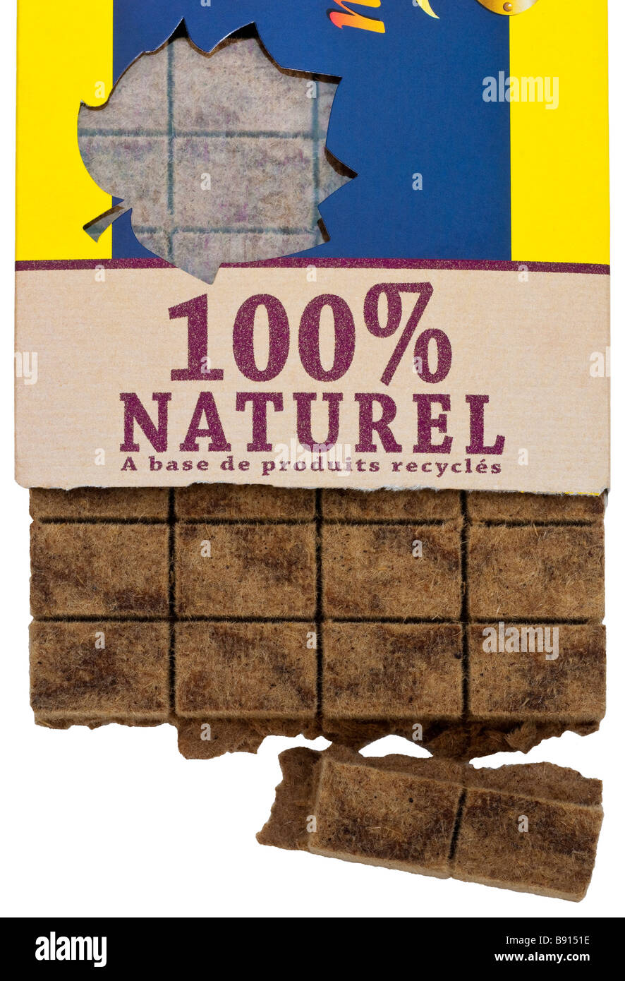 Opened packet of French 100% Natural fire-lighting cubes made from ...