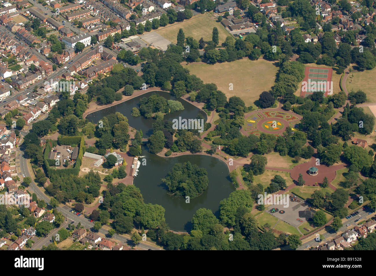An aerial view of West Park Wolverhampton West Midlands England Uk ...
