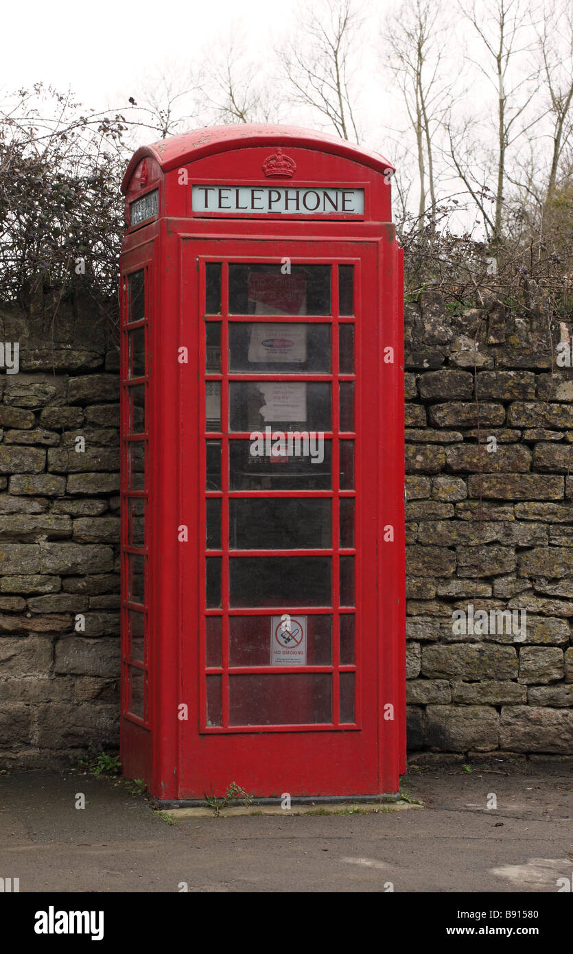 Red Telephone box in Lacock village, Wiltshire, England, UK Stock Photo ...