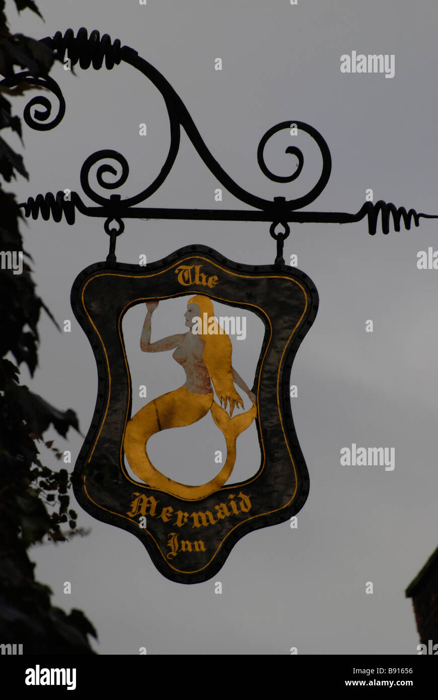 inn / hotel sign of mermaid hotel in rye Stock Photo - Alamy