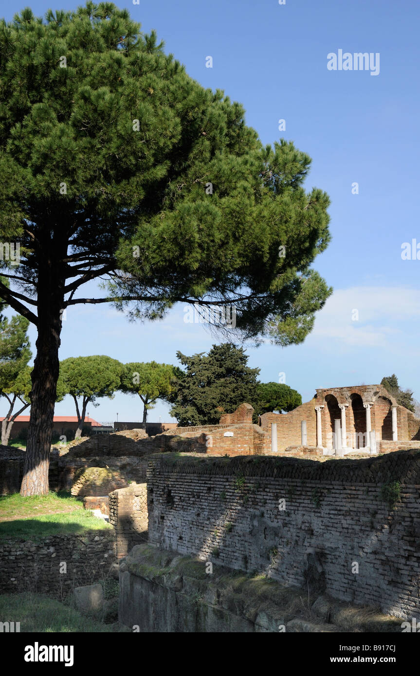 The archaeological site of Ostia Antica which was the old port of Rome ...