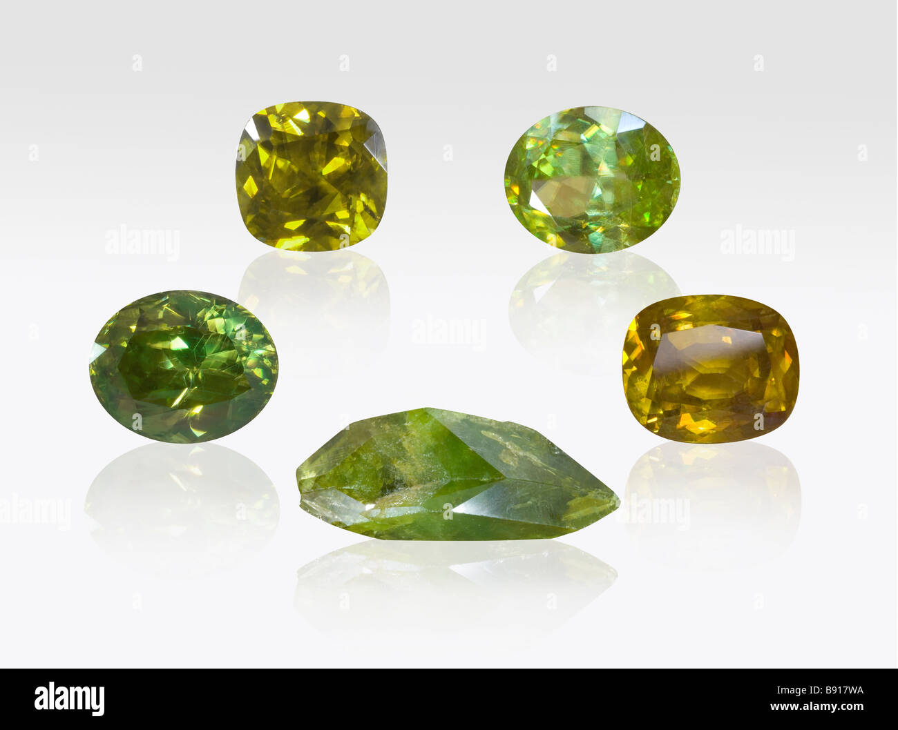 Titanite/Sphene coloured gemstones and crystal specimen Stock Photo - Alamy
