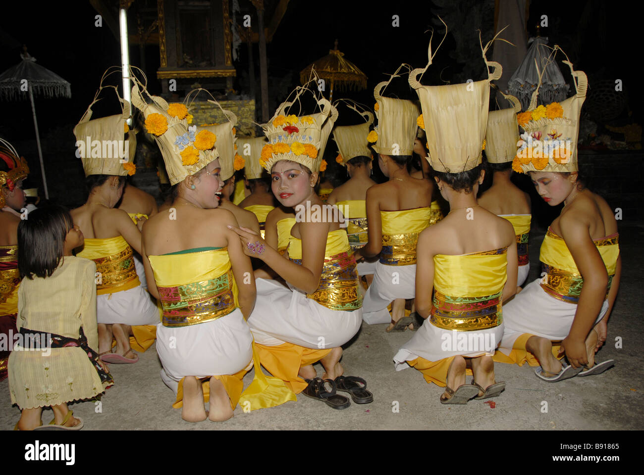 Balinese sacred dancer waiting for performance,Indonesia Stock Photo ...