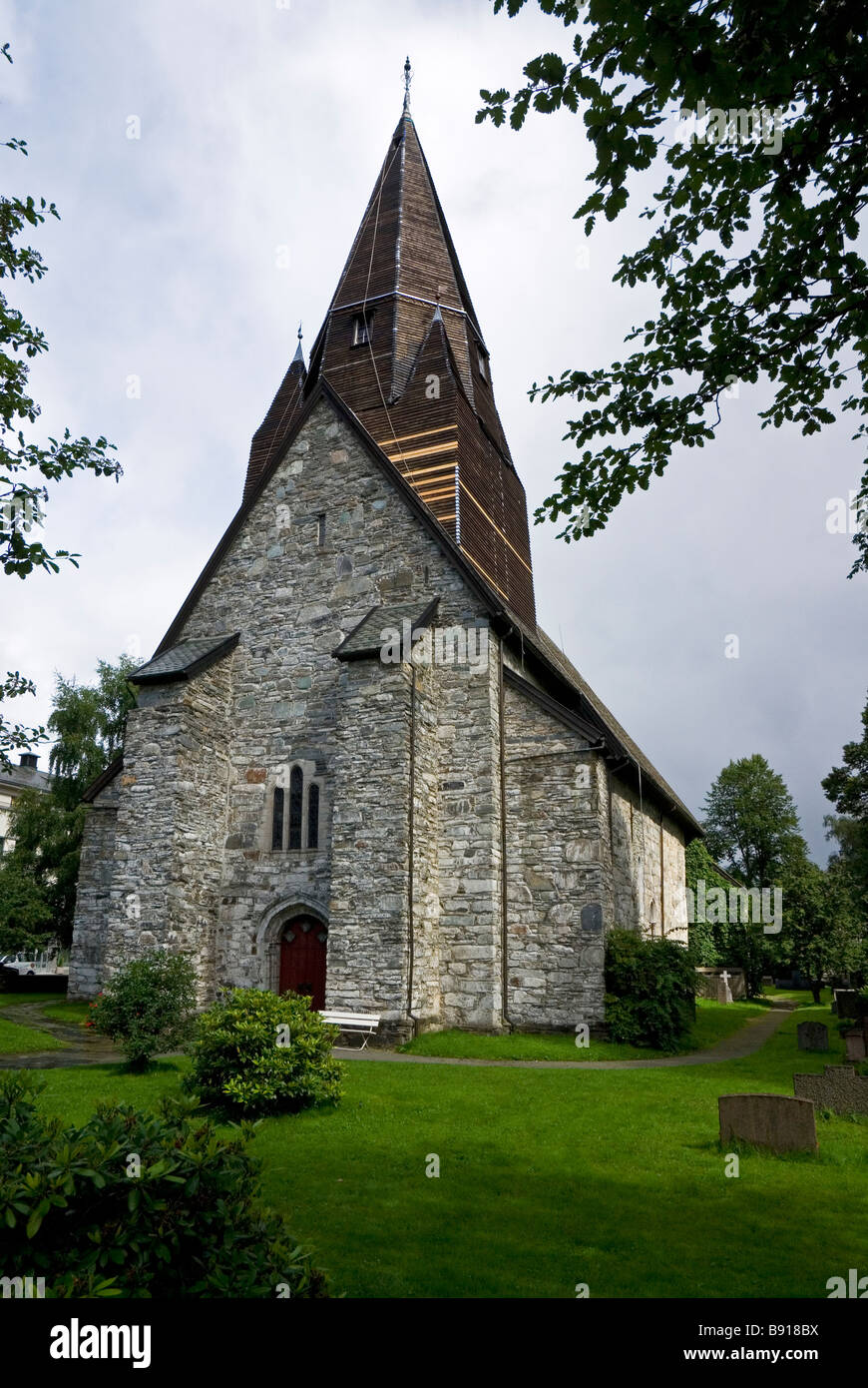 Voss church in rainy weather conditions Stock Photo - Alamy