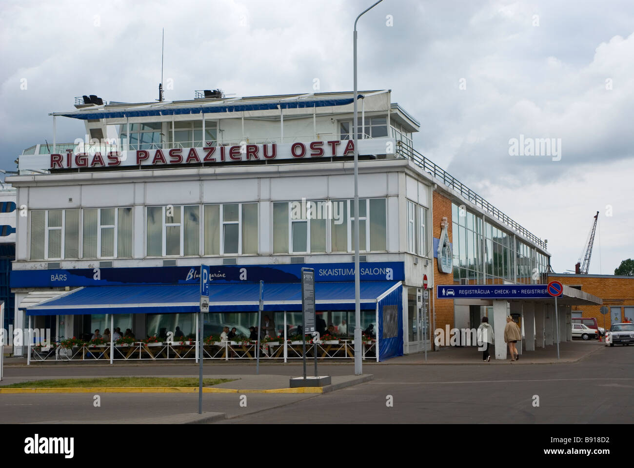 Riga port passenger terminal building main entrance Stock Photo - Alamy