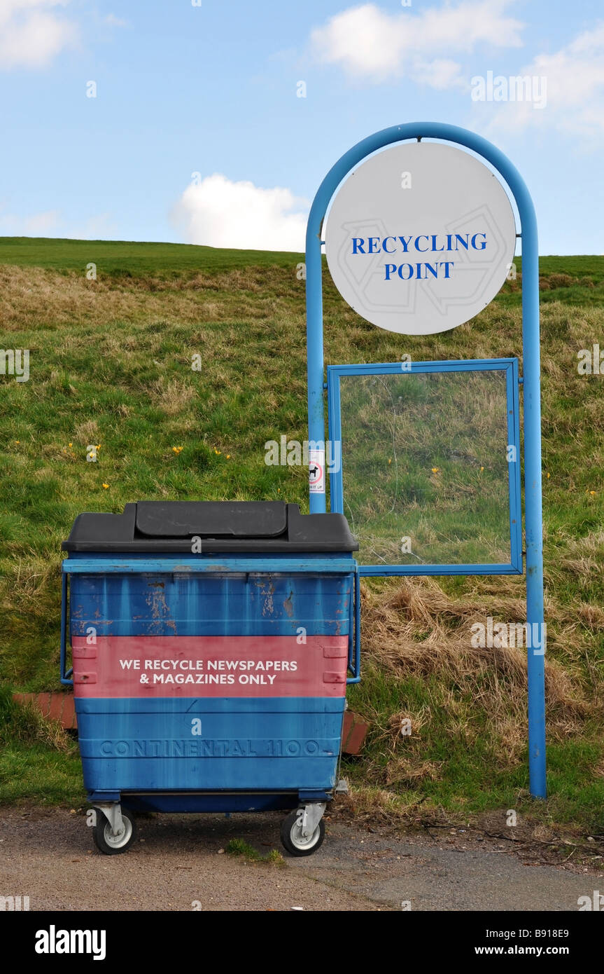 Local Authority waste paper recycling point Stock Photo - Alamy