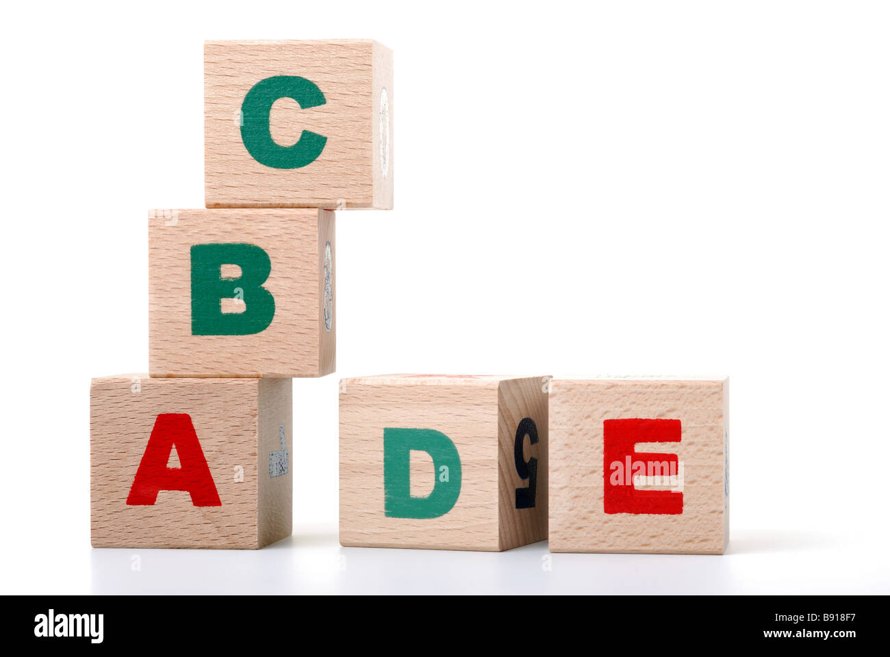 The alphabet Letters drawn on wooden cubes A children s toy Stock Photo ...