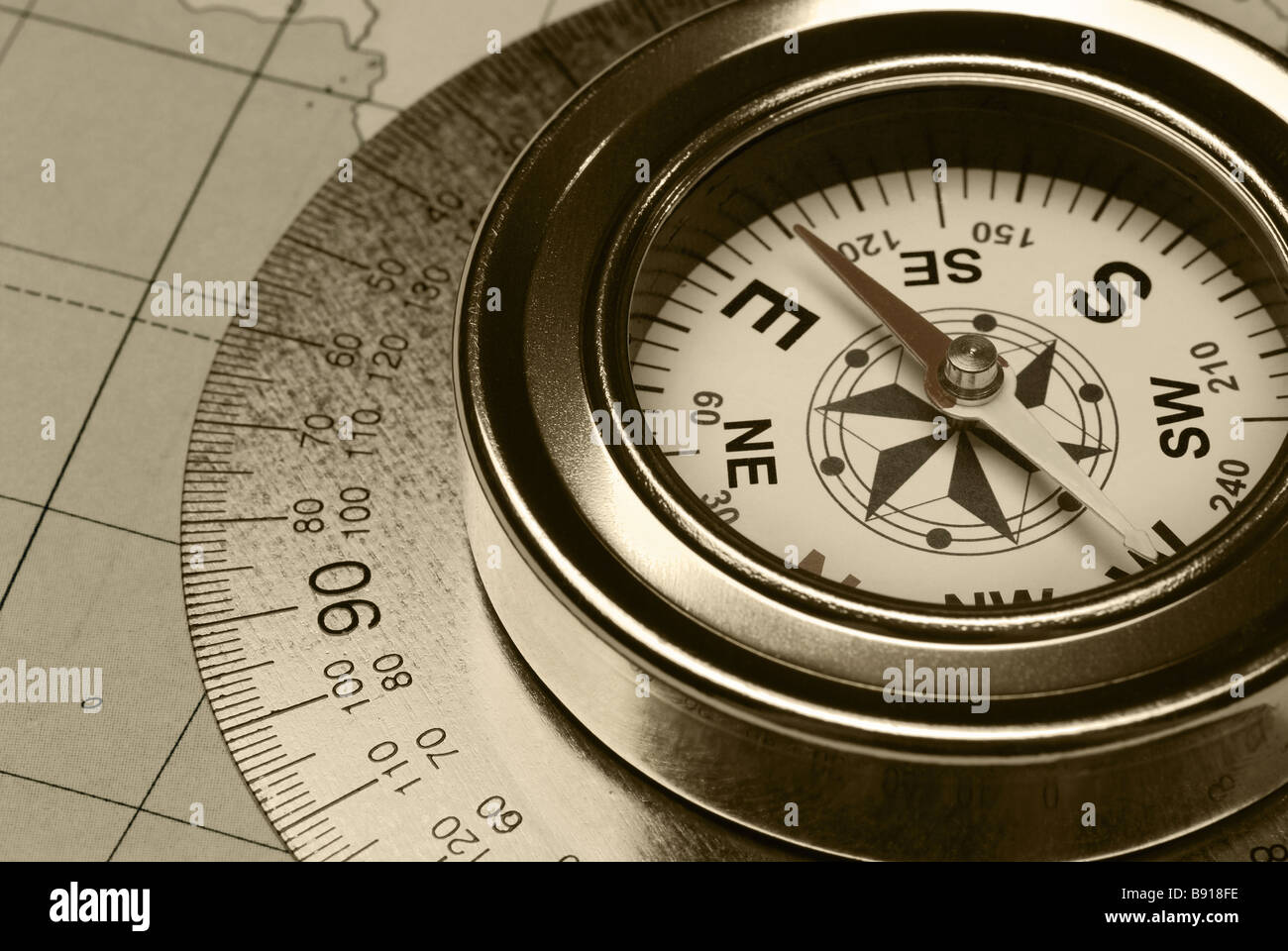 Ancient compass The old device for the instruction of a direction and ...