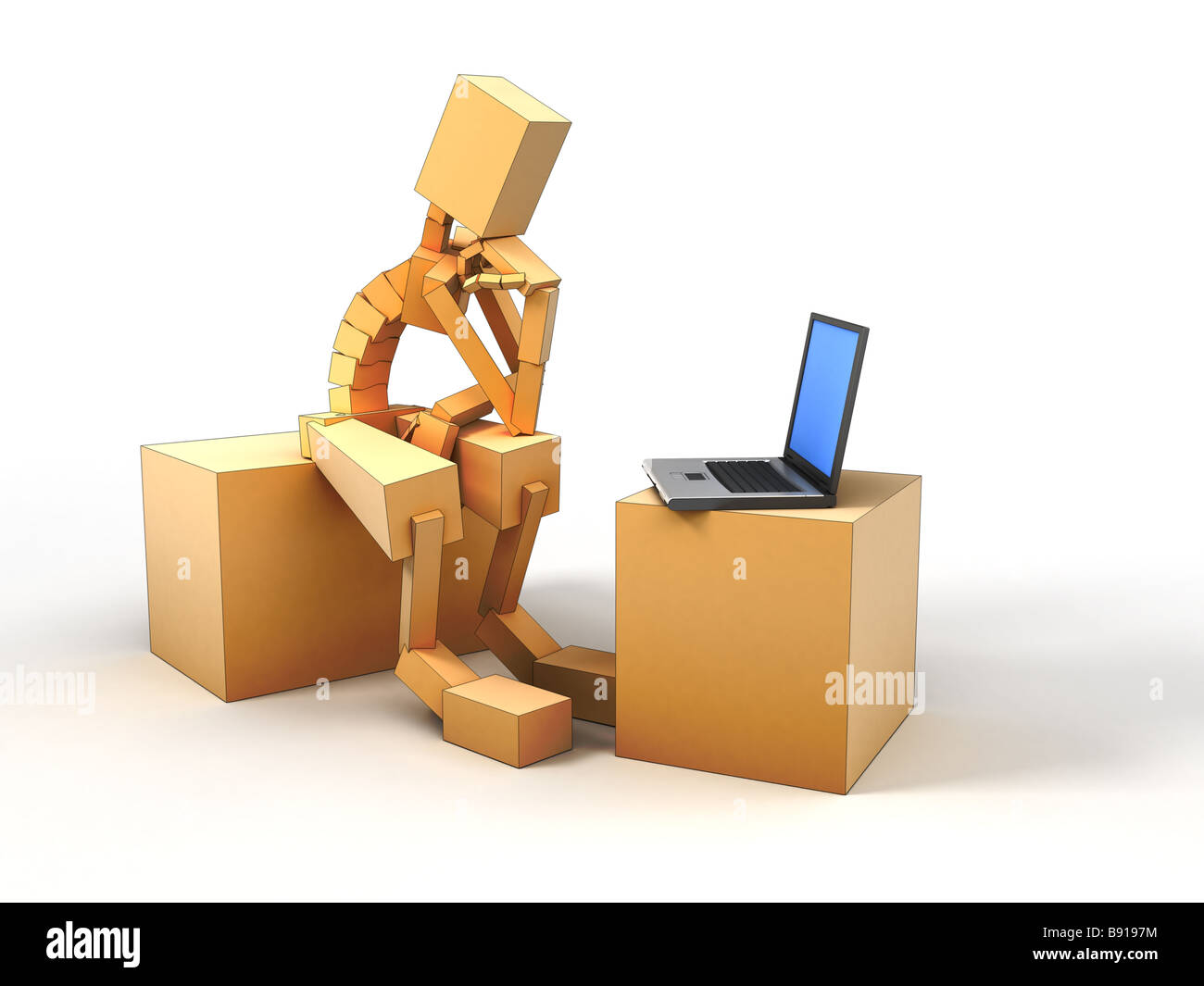 Man And Laptop Stock Photo - Alamy