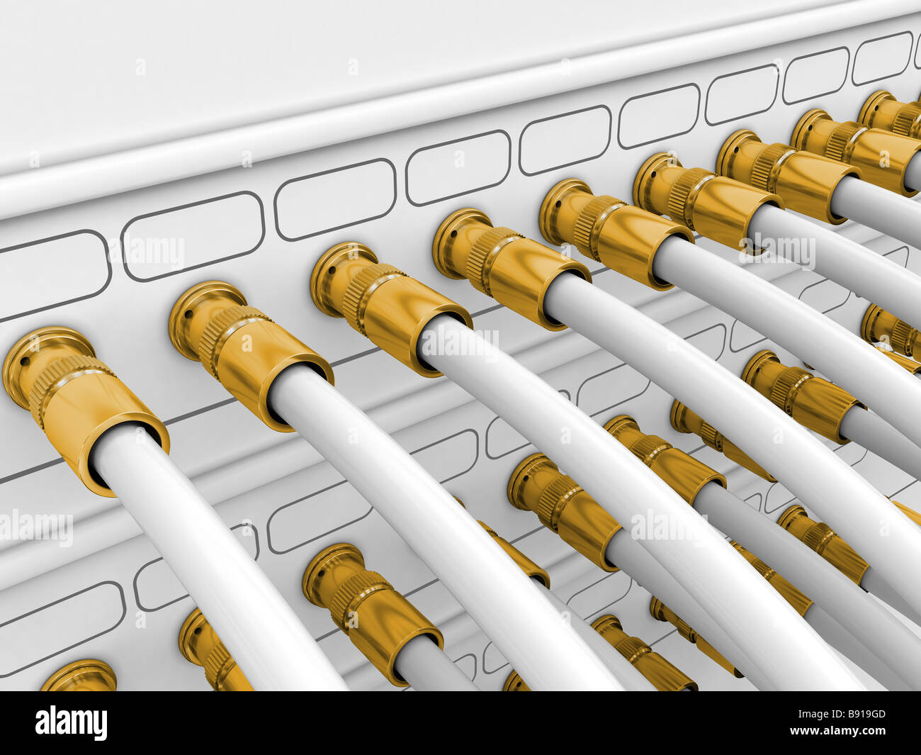 gold audio video connectors Stock Photo - Alamy