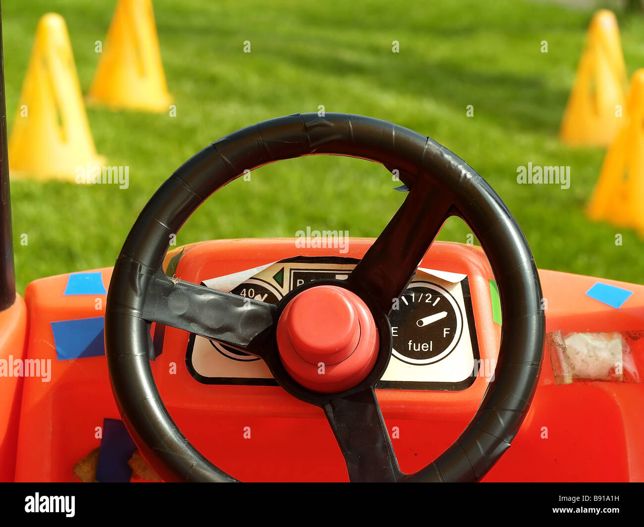 View from inside a toy car in garden Stock Photo - Alamy