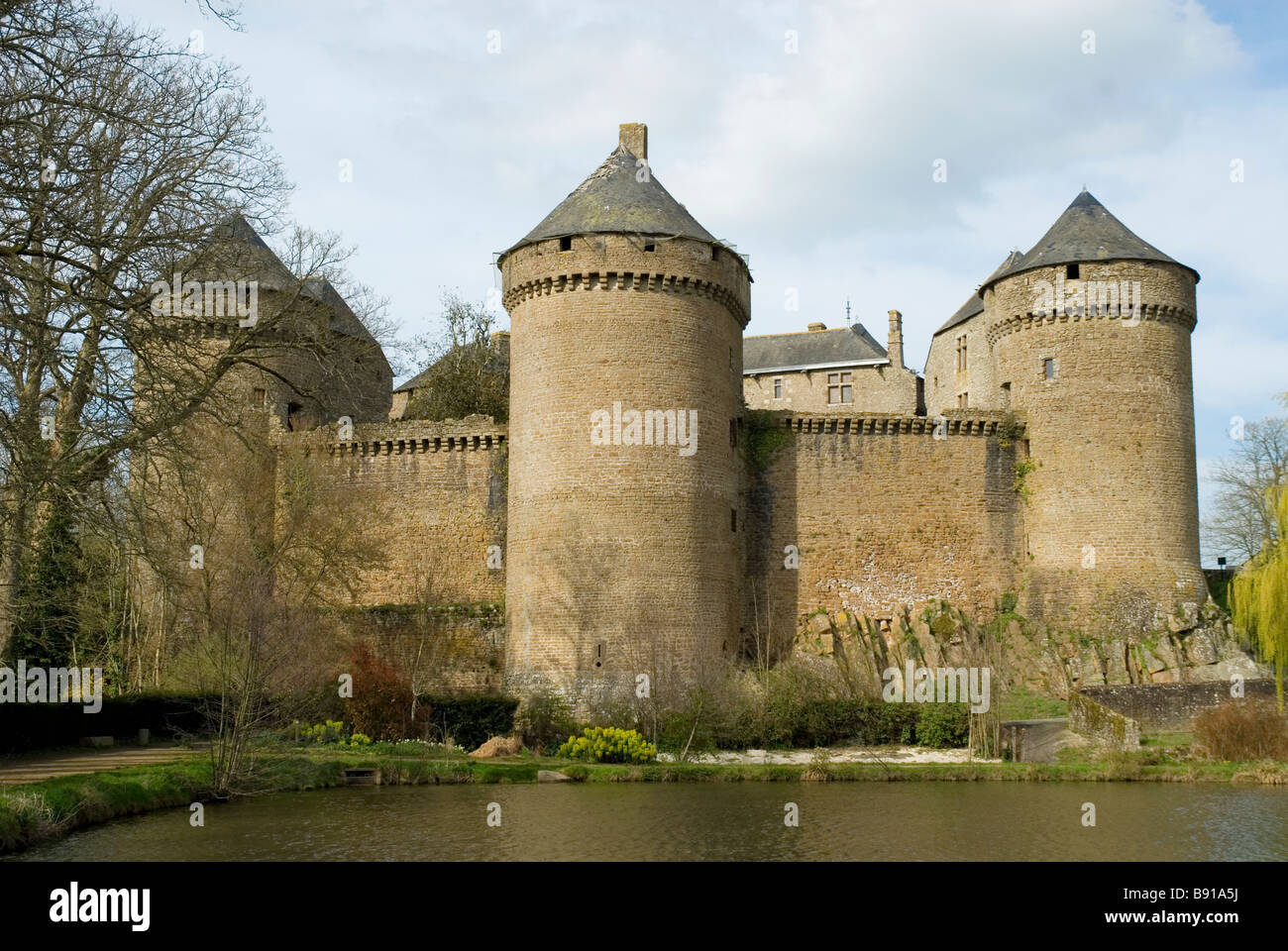 Castle at Lassay-les-Châteaux , Mayenne , France Stock Photo - Alamy