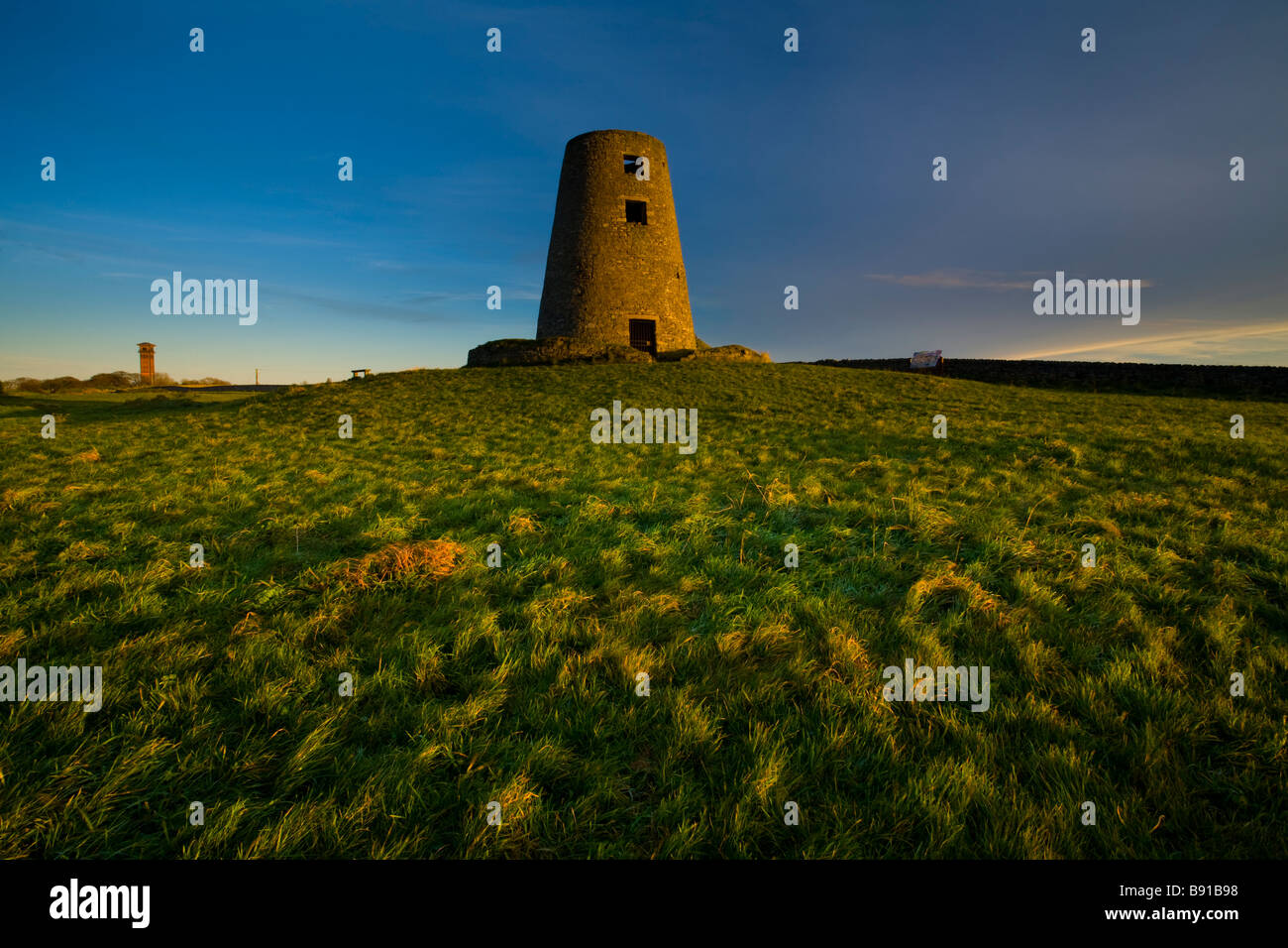 England Tyne Wear Cleadon Hills The rising sun spotlights the old mill ...