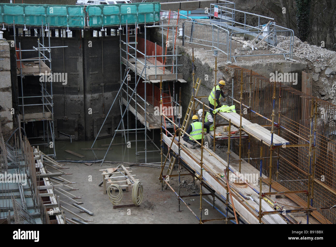 Building construction site works lock hi-res stock photography and ...