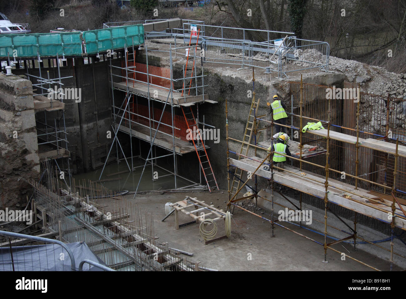 building construction site works lock wall replacement refurbishment ...