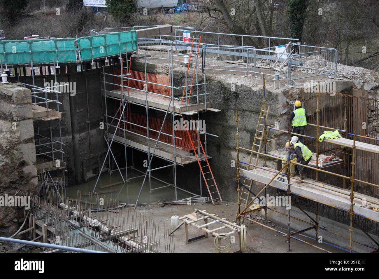 building construction site works lock wall replacement refurbishment ...
