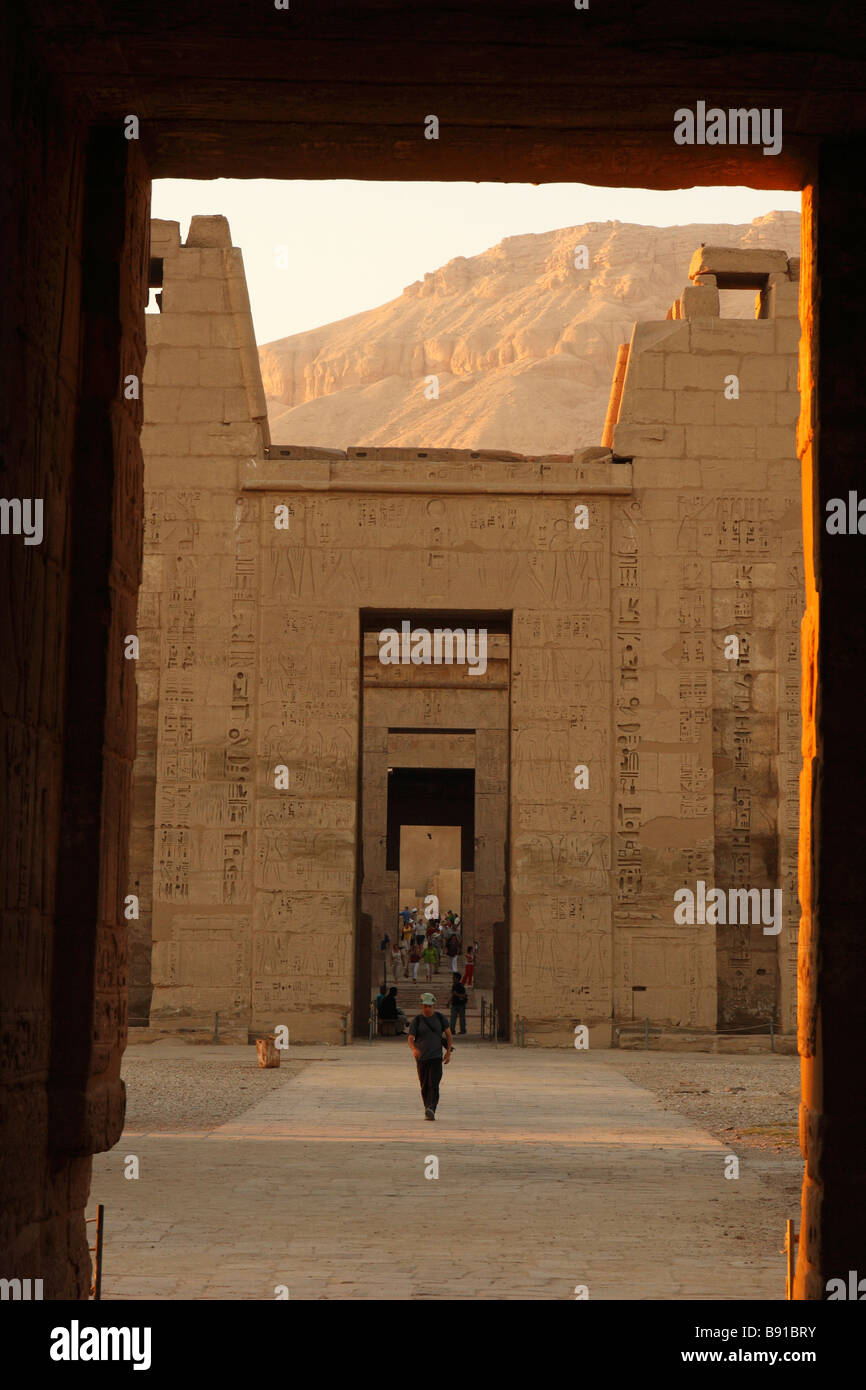 Ancient Egyptian ruins of [Medinet Habu] Mortuary Temple of Ramses III ...